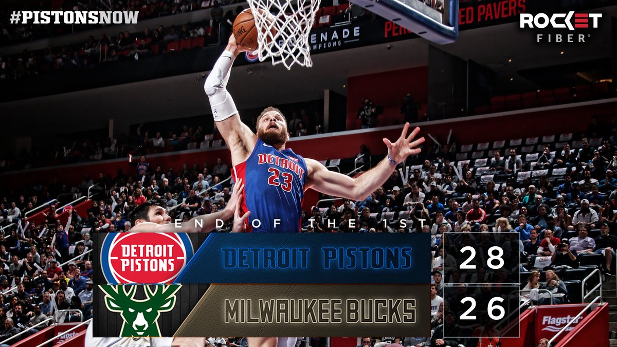 活塞VS雄鹿首节：雷吉9分字母哥6+4，活塞28-26雄鹿 - 球迷屋