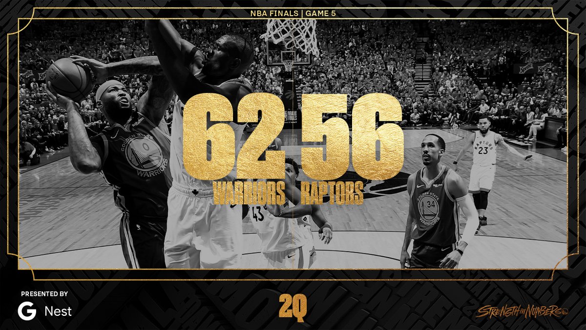 总决赛G5：库里23分莱昂纳德13+6+5，勇士半场62-56猛龙 - 球迷屋