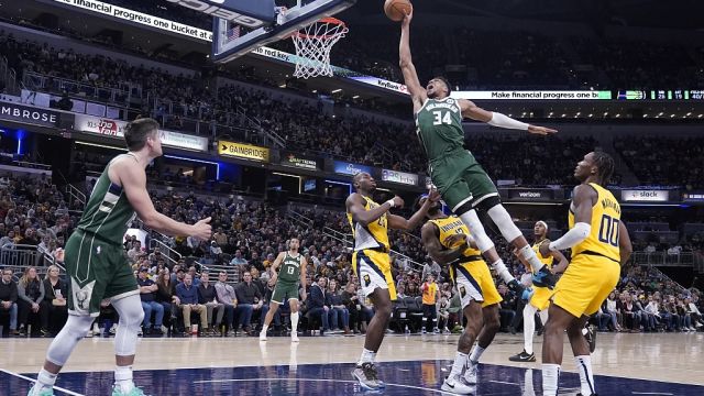 【nba录像回放】步行者vs雄鹿第1节 字母哥连续篮下暴扣制霸禁区 球迷屋 